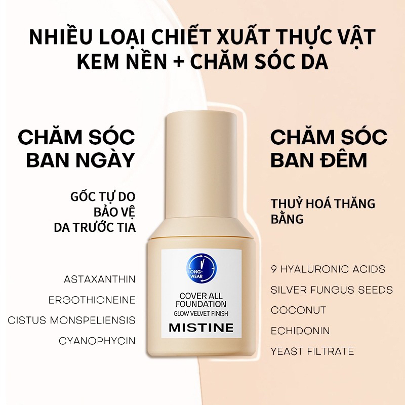 [MISTINE] Kem Nền Dưỡng Ẩm Mistine Dạng Lỏng 30g Che Phủ Khuyết Điểm Làm Kiềm Dầu Không Xuống ...