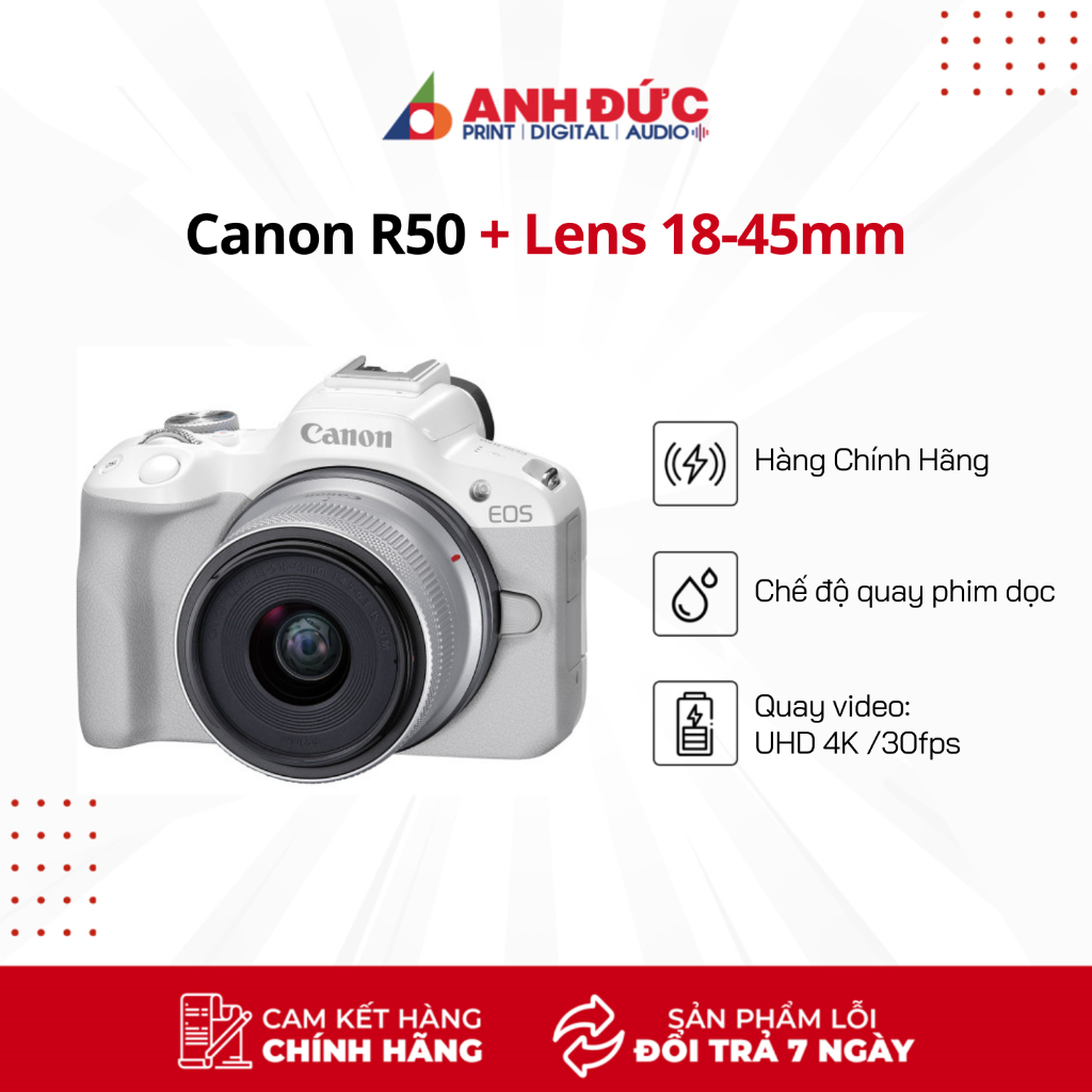 Máy Ảnh Canon EOS R50 + Kit RF-S 18-45mm f/4.5-6.3 - Hàng Chính Hãng ...