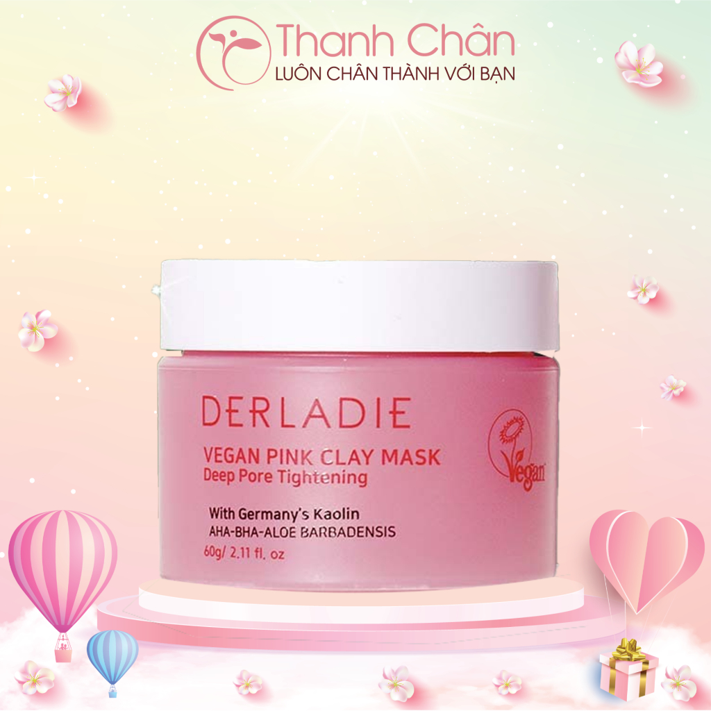 Mặt Nạ Đất Sét Derladie Vegan Pink Clay Mask 60g | Shopee Việt Nam