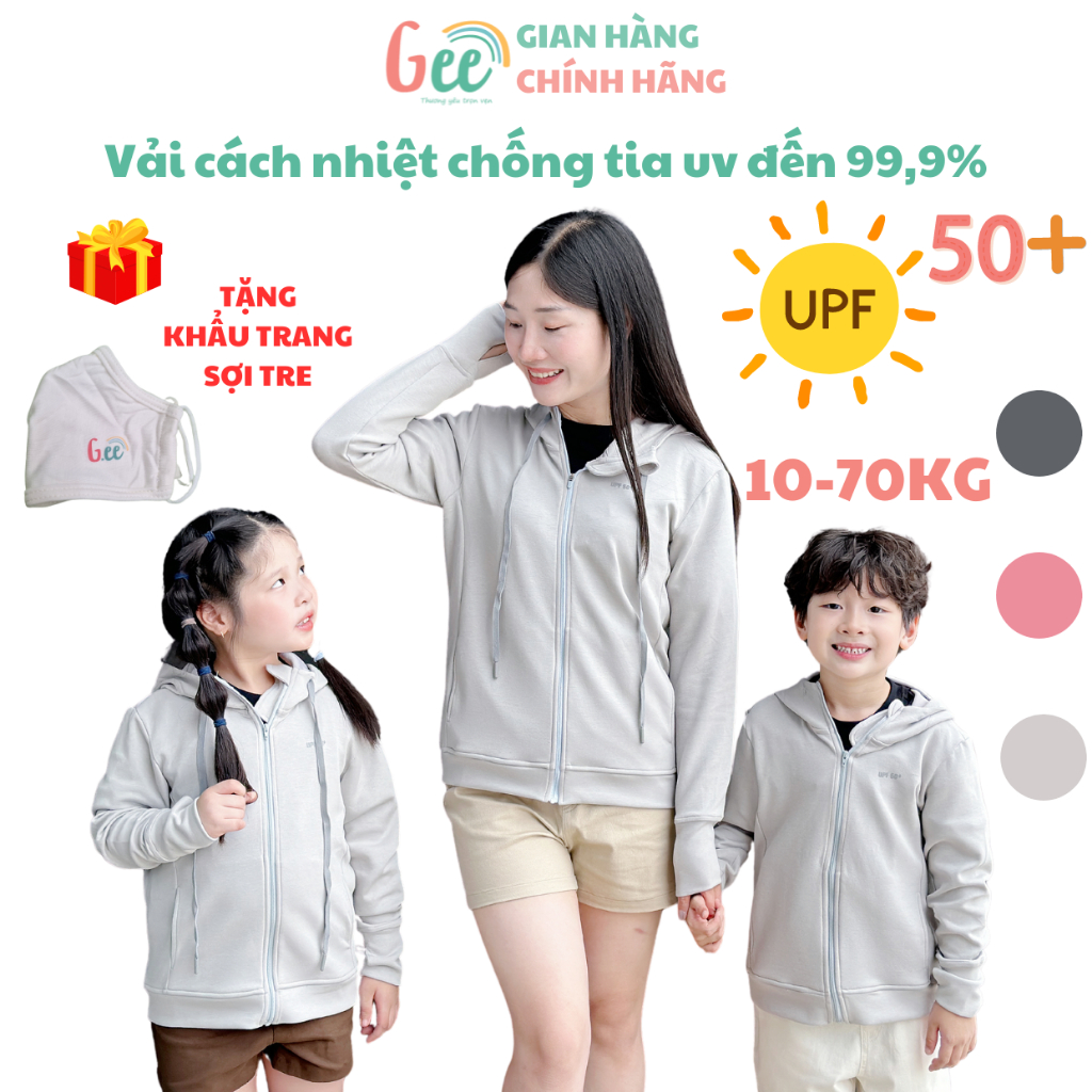 Áo chống nắng chống tia uv 99,9% Gee cho bé gái, bé trai, nam nữ, size ...