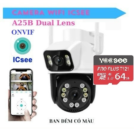 CAMERA ICSEE PRO 2 MẮT NGOÀI TRỜI CHỐNG NƯỚC - ONVIZ - QUAY ĐÊM CÓ MÀU ...