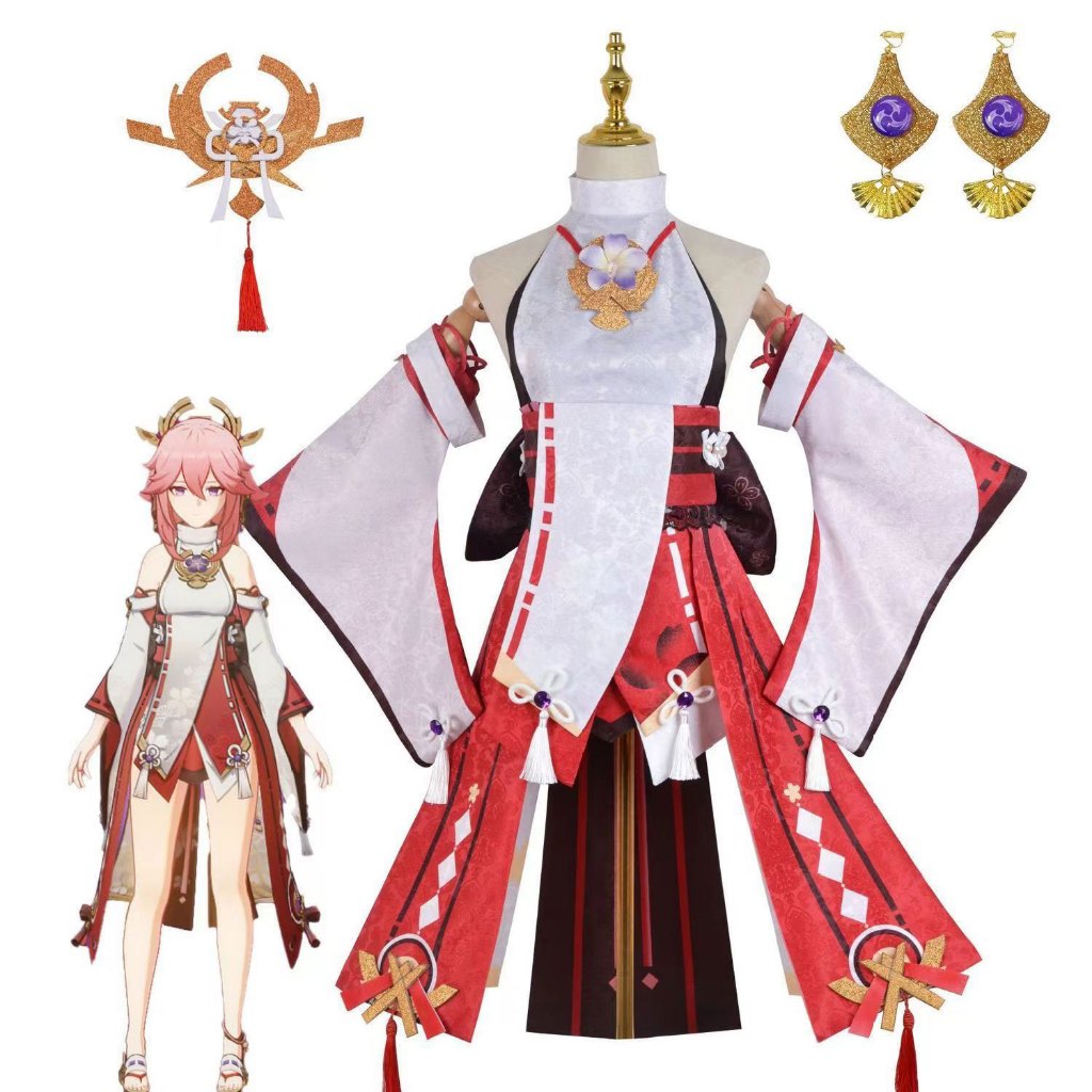 Genshin Impact Yae Miko Trang Phục COS Tóc giả, trang phục Halloween ...