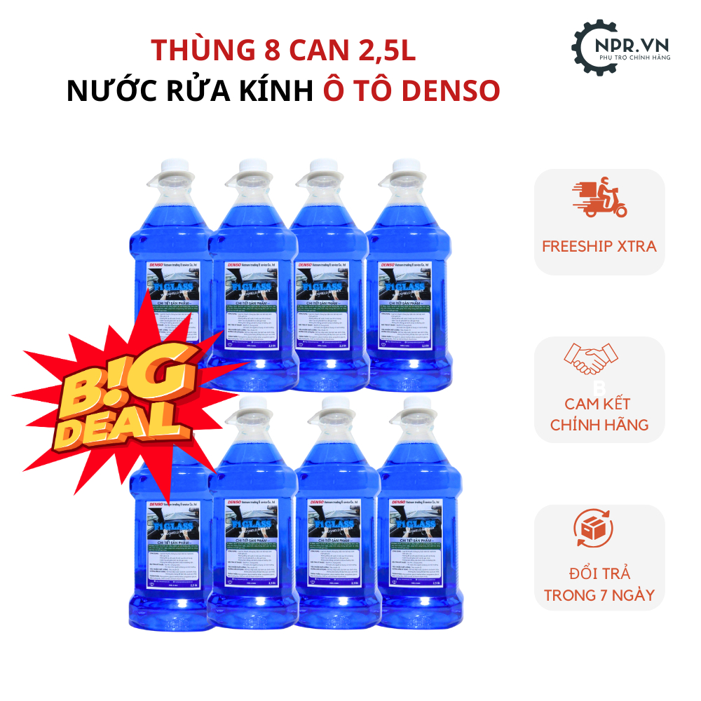 [SIÊU RẺ] Thùng 8 can 2,5L - Nước rửa kính ô tô chuyên dụng Denso F1 ...