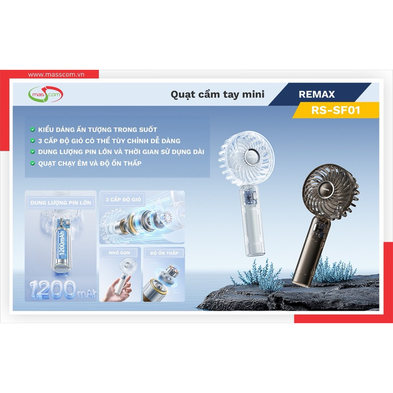 Quạt mini cầm tay Remax RS-SF01 chính hãng, bảo hành 12T | Shopee Việt Nam