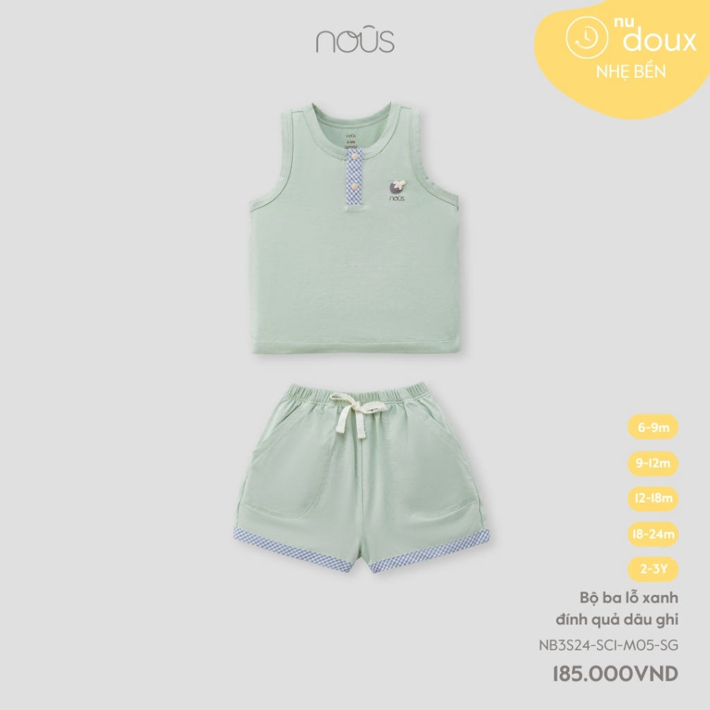 [Nous Baby] Bộ quần áo ba lỗ cho bé trai, bé gái màu sắc dễ thương cho ...