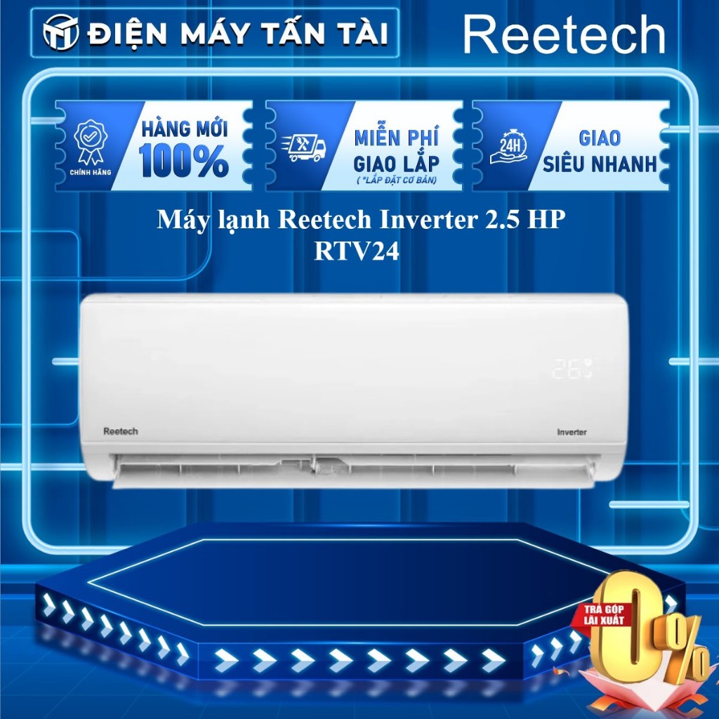 RTV24 - Máy lạnh Reetech Inverter 2.5 HP RTV24-TC-BI - Bảo Hành Chính Hãng - GIAO MIỄN PHÍ HCM ...