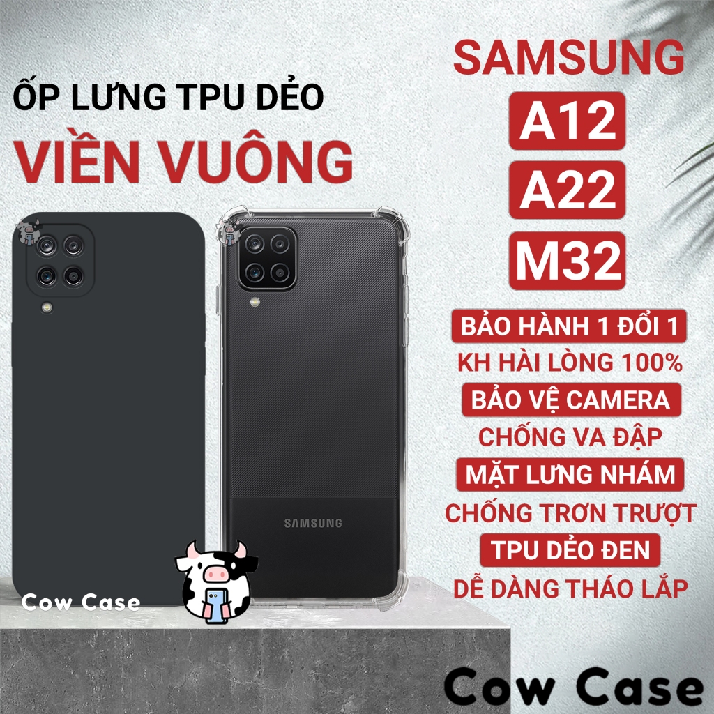 Ốp lưng Samsung A12, A22 4G | 5G, M32 cạnh vuông Cowcase | Vỏ điện ...