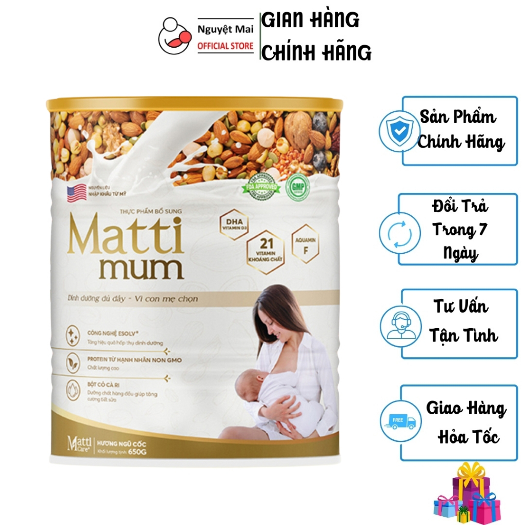 Sữa hạt lợi sữa Matti Mum hương ngũ cốc - 100% đạm thực vật cho mẹ sau ...