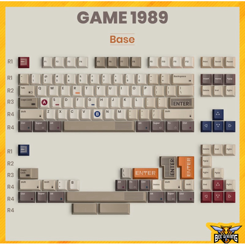 Bộ Keycap TUTKEYS Game 1989 (Cherry profile / PBT Dye-Subbed) | Shopee ...