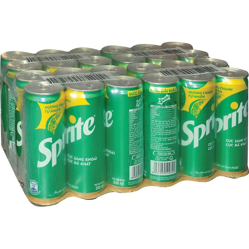 Nước ngọt Sprite, 7up lon 330ml x 24 | Shopee Việt Nam