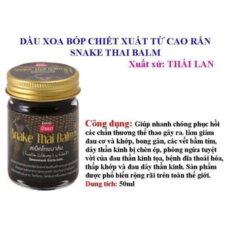 Cù Là Rắn Snake Thai Balm 50g | Shopee Việt Nam