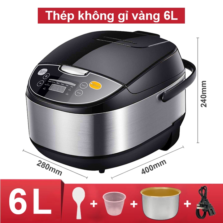 OOKAS Nồi cơm điện 6L nồi cơm điện đa năng mini đa năng dung tích nồi ...