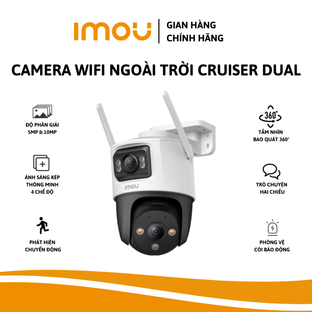 Camera IMOU Ngoài Trời CRUISER DUAL 10MP 2 Ống Kính 2 Tầm Nhìn 360 Đàm ...