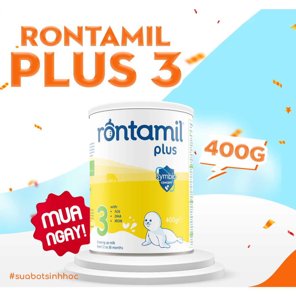 Sữa bột sinh học Rontamil Plus số 3 nhập khẩu Pháp 400g | Shopee Việt Nam