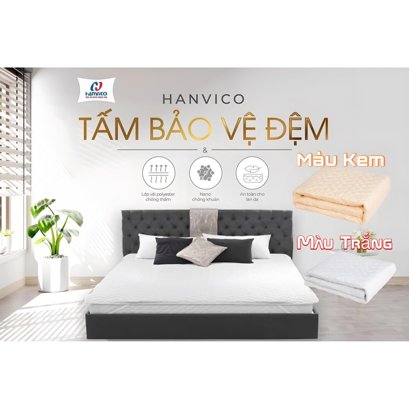 Bảo vệ đệm - nệm chống thấm HANVICO cotton cao cấp dày 7mm tiêu chuẩn ...
