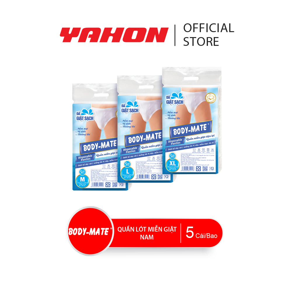Bao Quần Lót Miễn Giặt Tiện Lợi BODY-MATE Nam, 5 Cái/Bao | Shopee Việt Nam