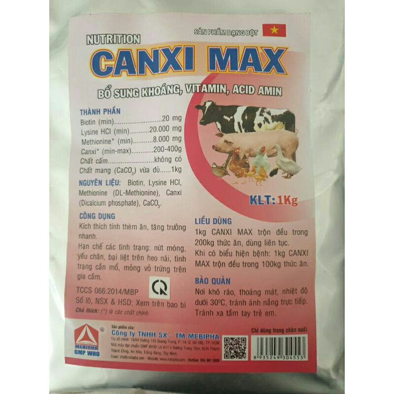 CANXI MAX túi 1 kg Bổ sung canxi, khoáng, vitamin, acid amin giúp phòng ...