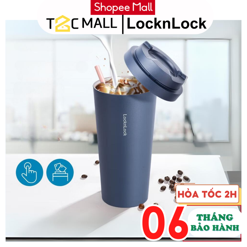 Ly giữ nhiệt LocknLock 550ml Bình Giữ Nhiệt Cao Cấp Chính Hãng Mở Nắp 1 Chạm LHC3249NVY - T2C ...
