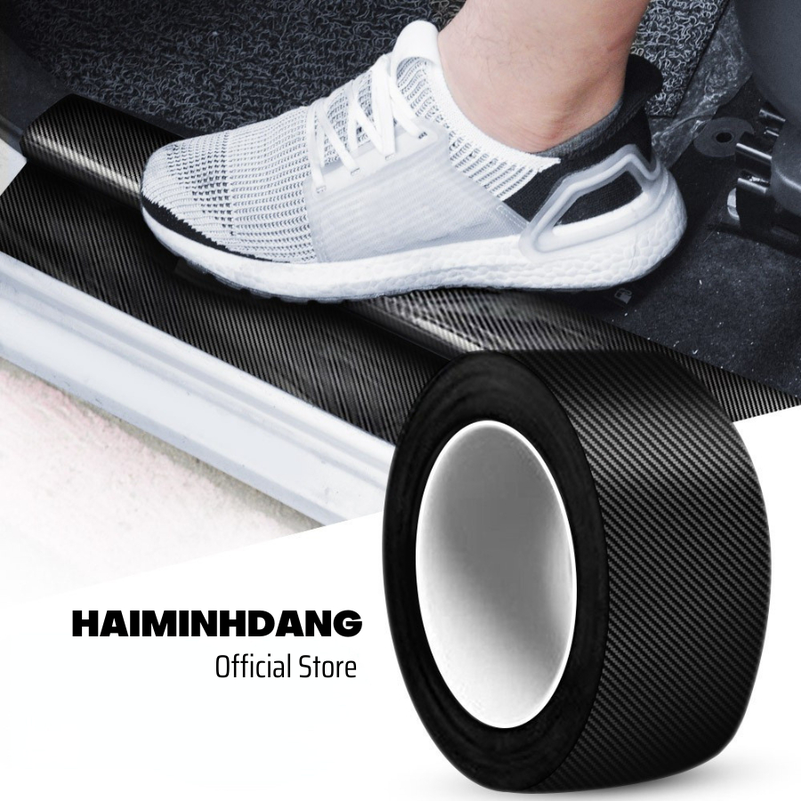 Nẹp chống xước viền cửa bậc cửa ô tô cuộn 5 mét BC3 vân cacbon, nẹp ...