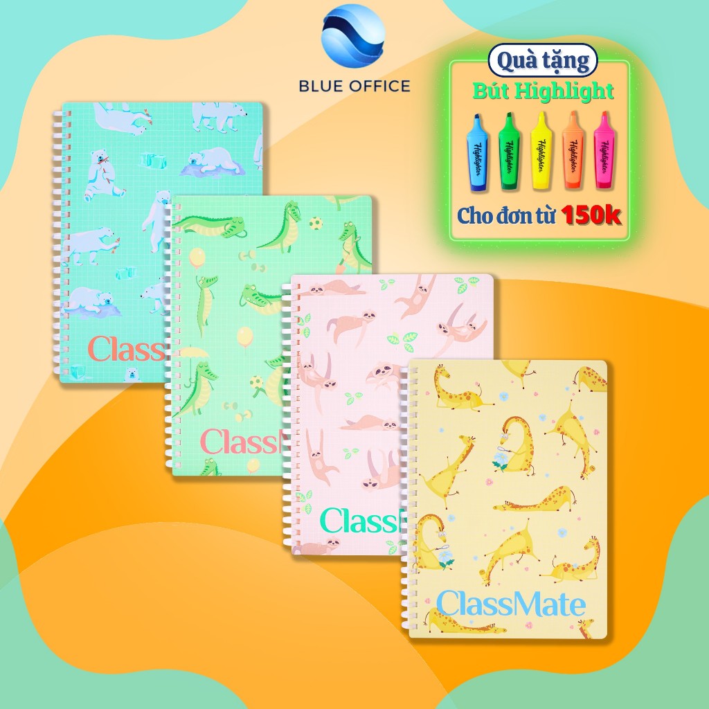 Sổ Lò Xo Nhựa Mềm CLASSMATE A5/B5 Kẻ Chấm Dot Gird 200 Trang-80GSM, Sổ ...