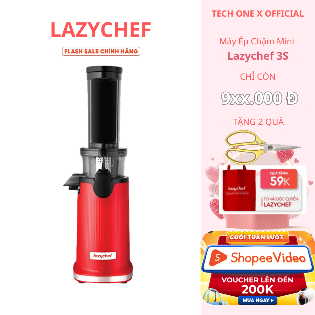 Máy ép chậm Mini 3S Lazychef Công Nghệ Ép Lạnh - Bảo hành chính hãng 12 ...