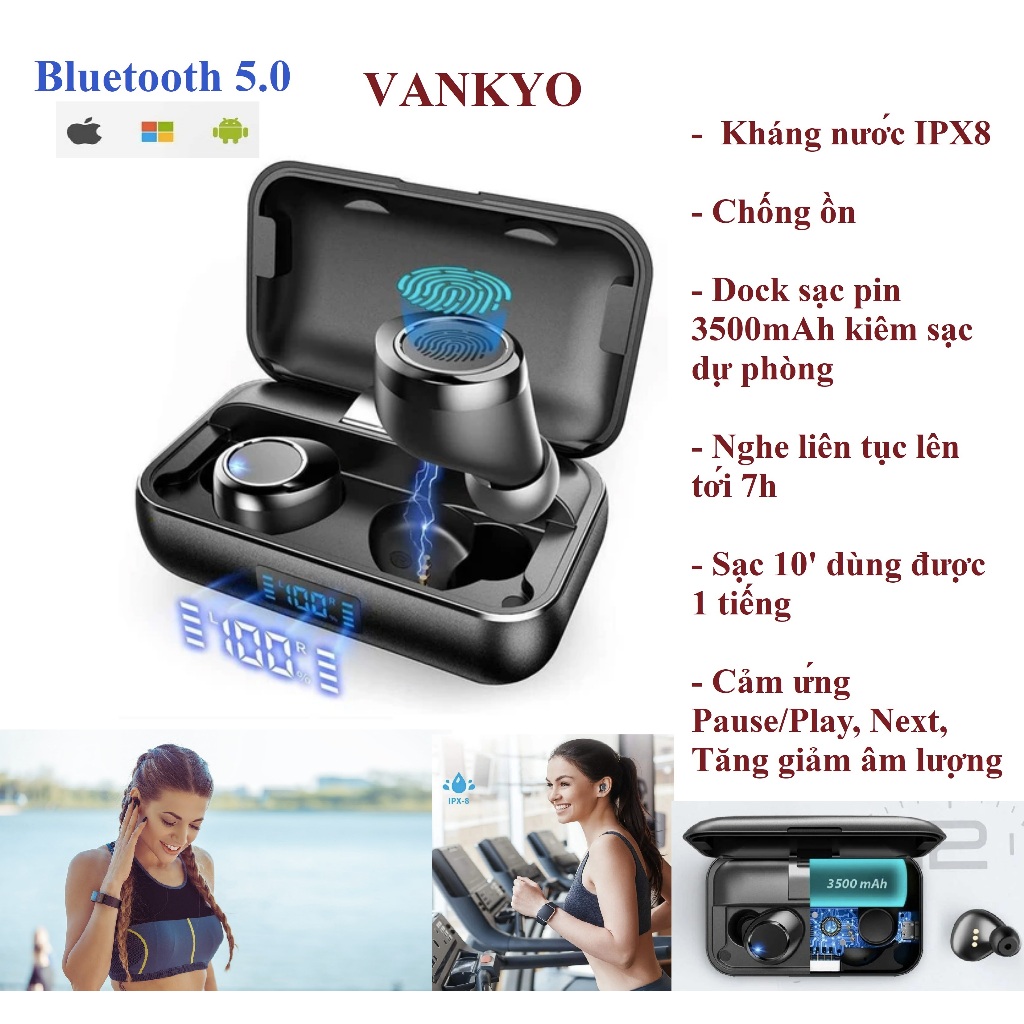 Tai Nghe Bluetooth VANKYO X200 Chính Hãng, Xuất Mỹ - Chống Ồn, Kháng ...