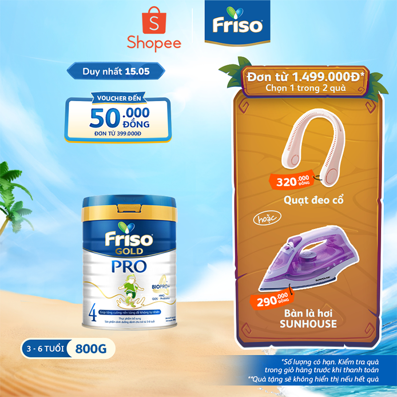 [Nhập khẩu Hà Lan] Sữa Bột Friso Gold Pro 4 800g (Cho Trẻ Từ 3-6 tuổi ...