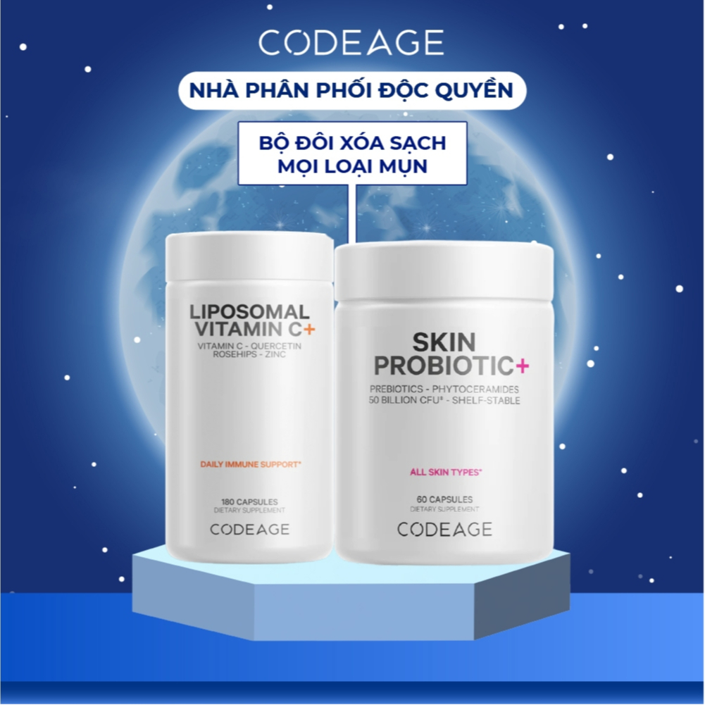 Bộ đôi CODEAGE xoá sạch mọi loại mụn SKIN PROBIOTIC + LIPOSOMAL VITAMIN ...