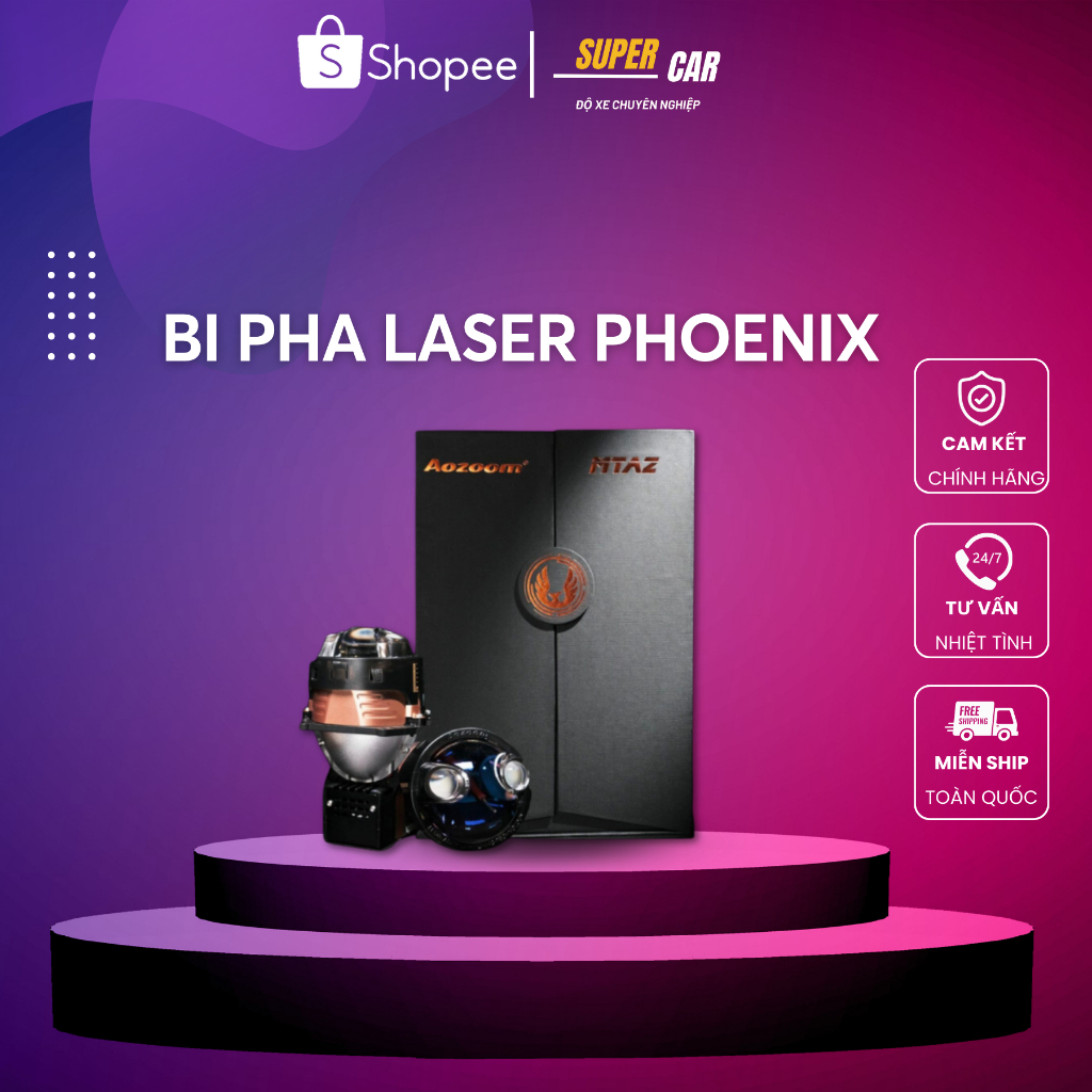 Bi Pha Double Laser Phoenix Light Chính Hãng Aozoom Ánh Sáng Mạnh Tầm Nhìn Xa | Shopee Việt Nam