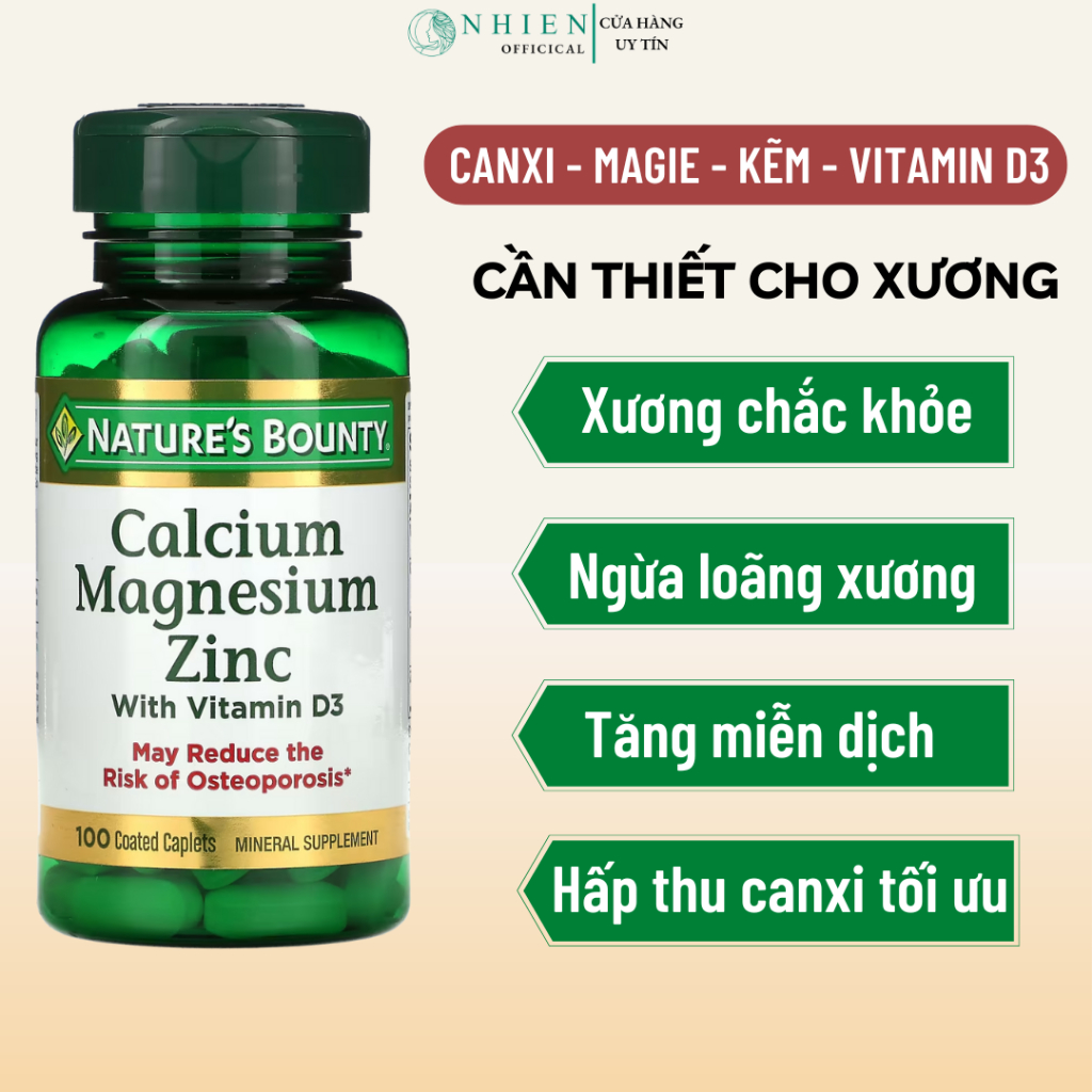 Viên uống Calcium D3 Magie bổ sung canxi chắc xương, ngừa loãng xương 100 viên | Shopee Việt Nam