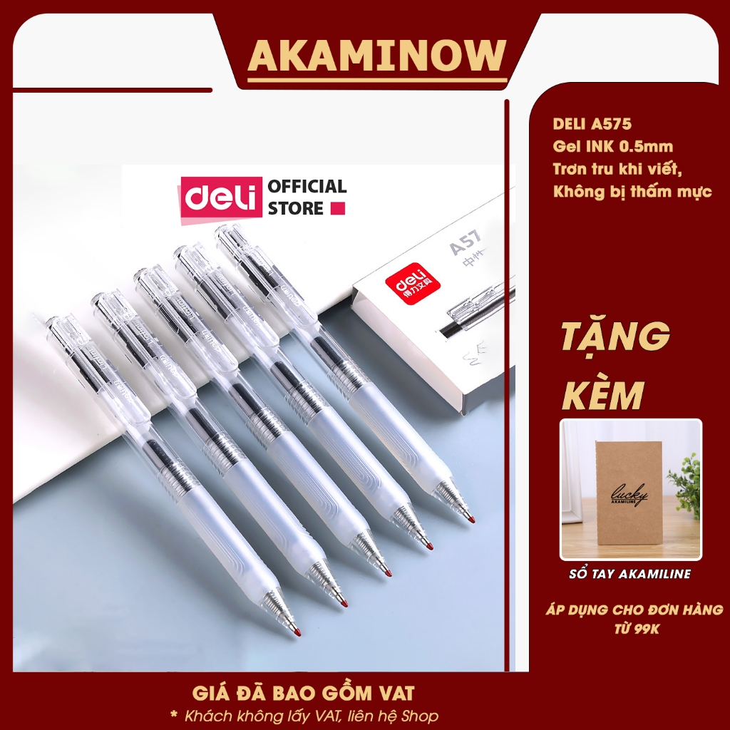 Bút Bi Mực Gel Deli A575 Mực Xanh Ngòi 0.5 | Shopee Việt Nam