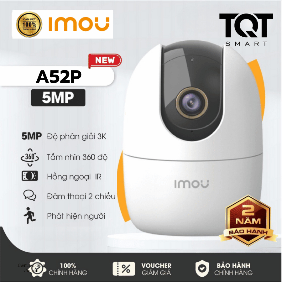 Camera Wifi IMOU A52P 5MP 3K, Xoay 360 Độ, Đàm Thoại 2 Chiều, Phát Hiện Theo Dõi Chuyển Động ...