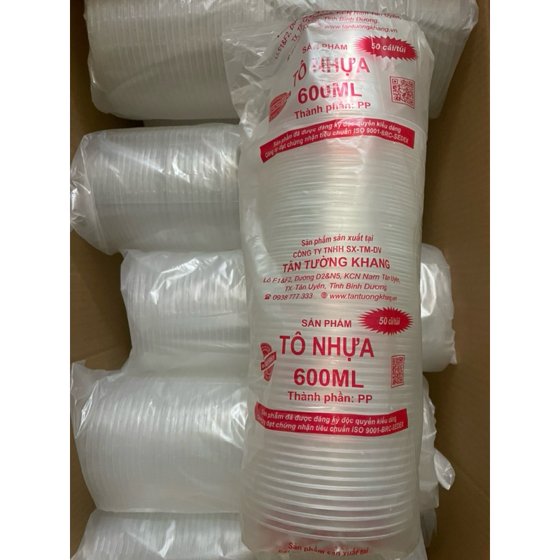 SỈ [500] TÔ 600ML PP TRONG + NẮP , TÔ TÂN TƯỜNG KHANG , TÔ SUB CHÁO , TÔ NHỰA 600ML , TÔ DÙNG 1 ...