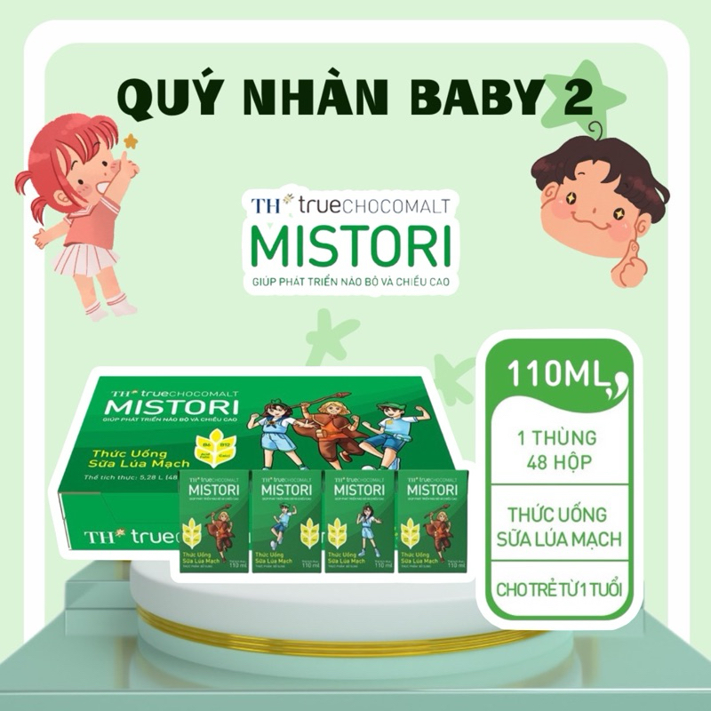 Thùng 48 hộp thức uống sữa lúa mạch TH True Chocomalt Mistori 110ml ...