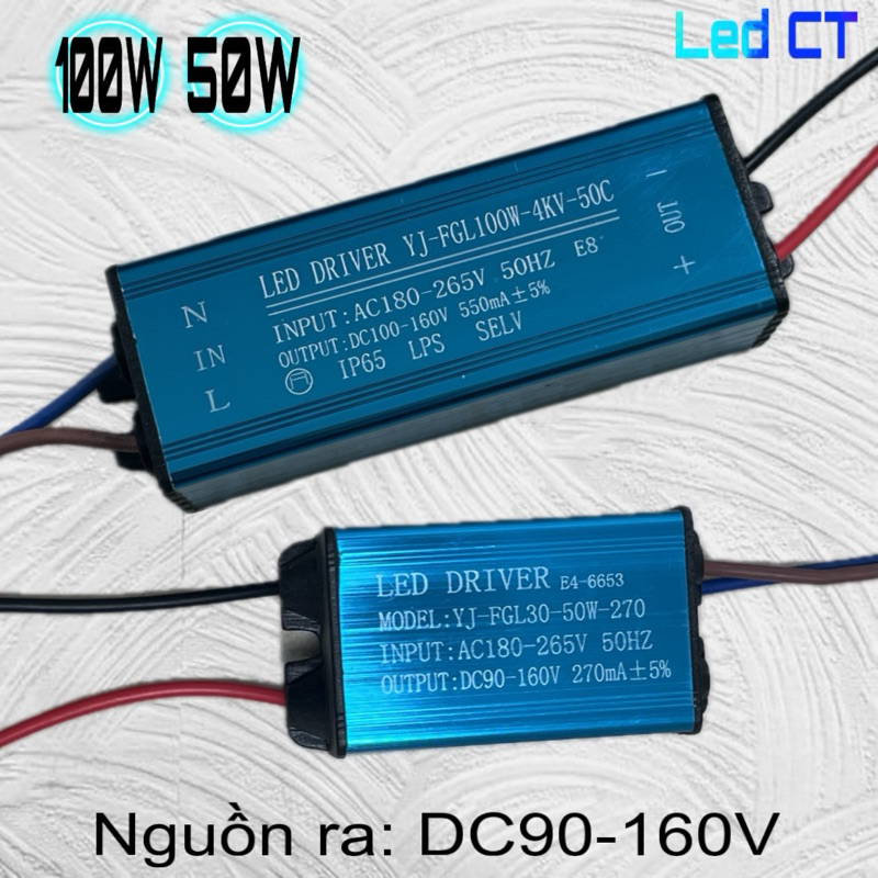(Combo 5 Cái) Nguồn, Tăng phô, Driver, Chấn lưu LED 50W, 100W (DC90 ...