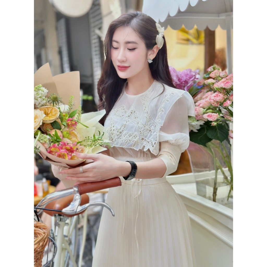 Gutoi bộ đồ kem trang trí họa tiết phù hợp đi làm đi chơi | Shopee Việt Nam