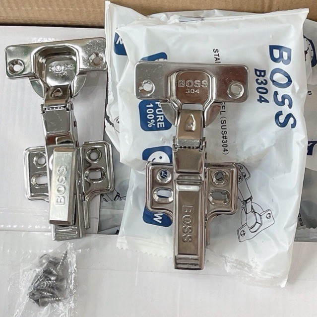 Bản lề giảm chấn tủ bếp Boss 304, Bản lề tủ quần áo Boss 304 | Shopee ...