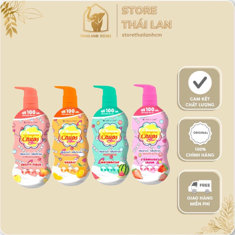 [TẶNG KÈM BÔNG TẮM] Sữa tắm hương Trái Cây Chupa Chups 550ml dành cho ...