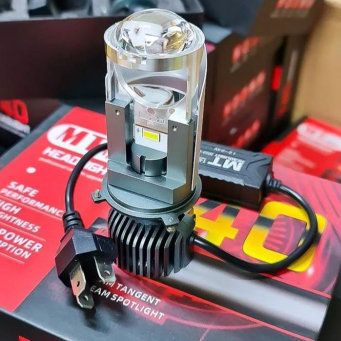 Đèn Led Pha Mini Bi Cầu T40 chân h 4 siêu sáng 55w có đường cắt chống ...