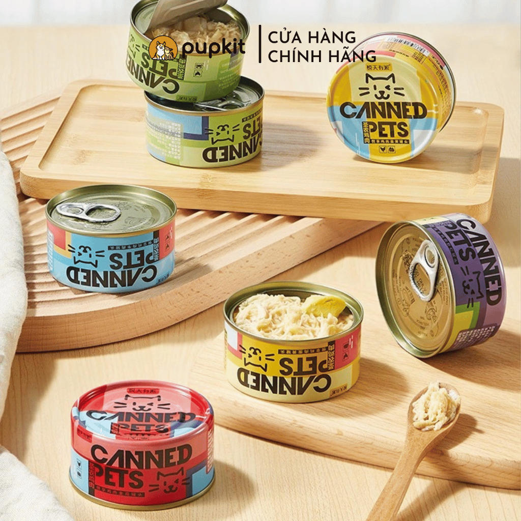 Pate Lon súp thịt hộp cho mèo CANNED PETS lon 85g siêu chất lượng giàu ...