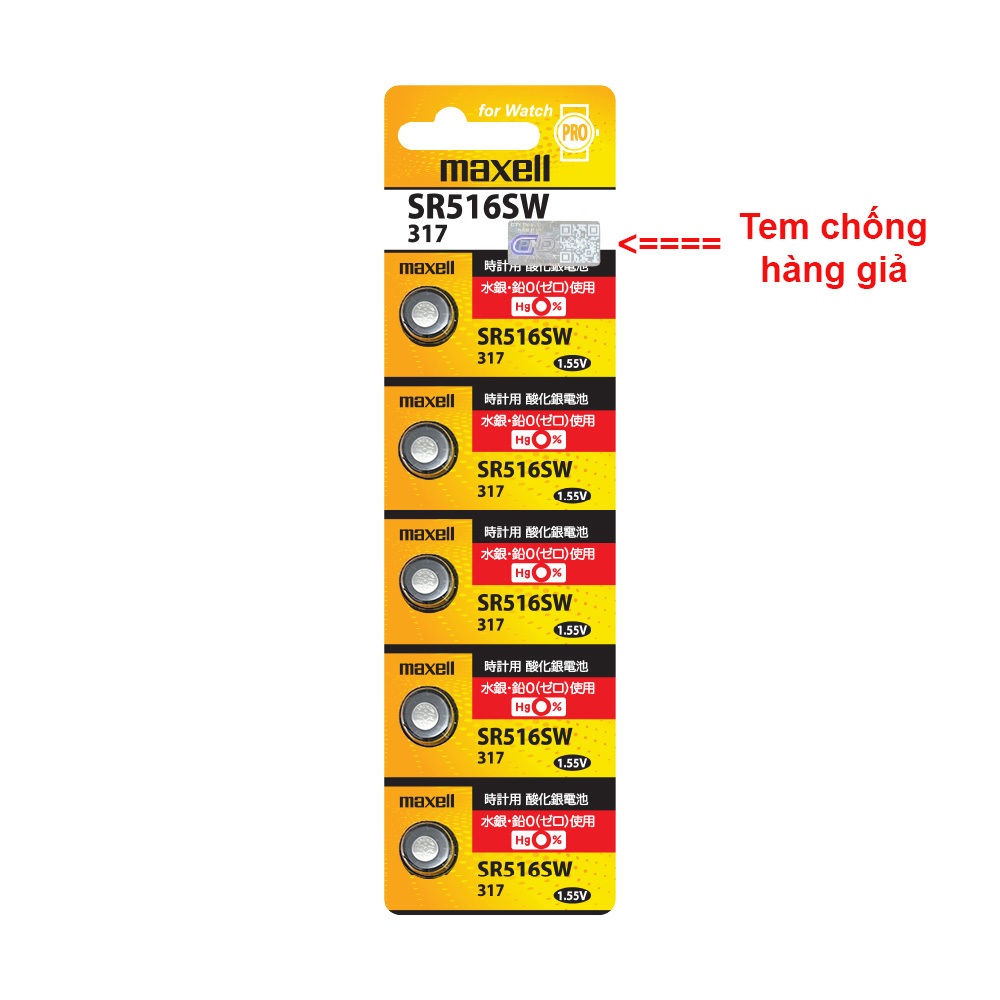 Pin Maxell 317 SR516SW dành cho đồng hồ dùng pin 317/ SR516SW/ V317 ...