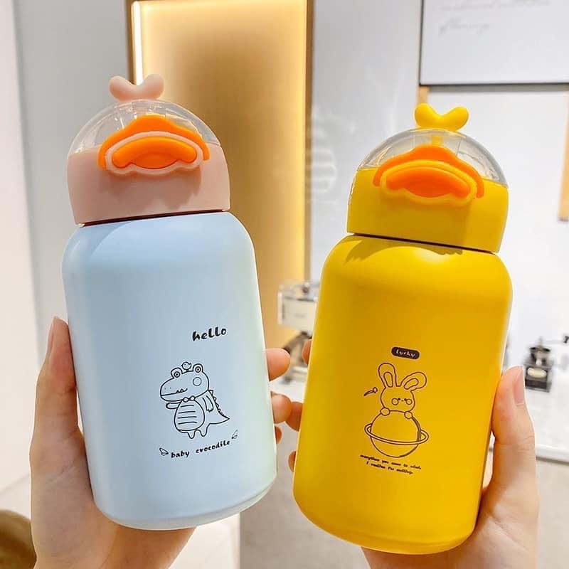 Bình Nước Giữ Nhiệt Mini Hình Đầu Vịt Siêu Cute Inox 304 Kèm Ống Hút ...