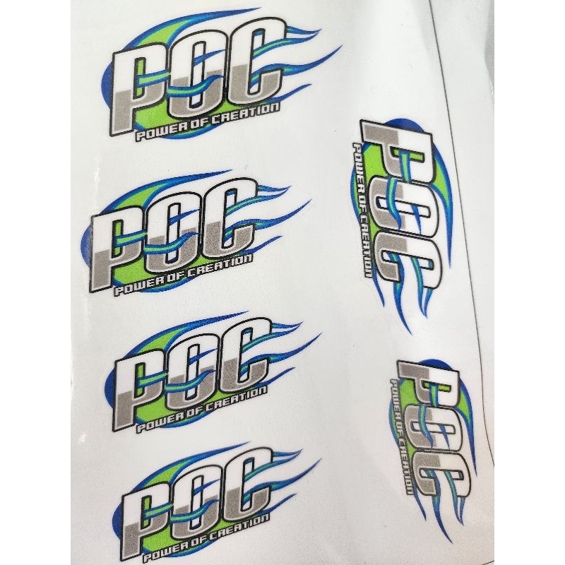 tem logo poc lửa (ngang 10cm), dán xe dán nón bảo hiểm, decal trong dán ...