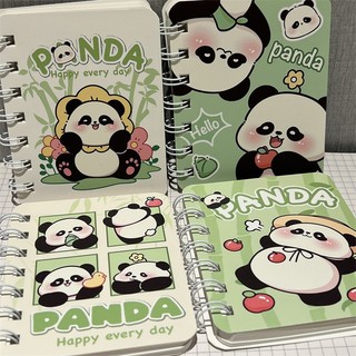 Set 4 sổ tay lò xo Panda , Sổ tay Gấu Trúc ghi chép lò xo mini nhỏ gọn ...