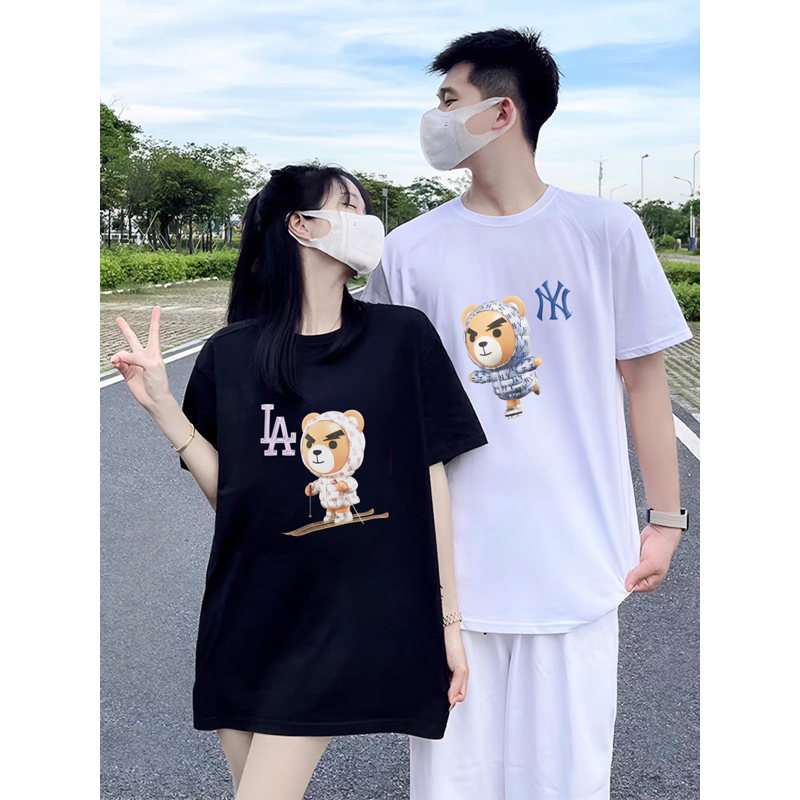 [VẢI 250 GSM] Áo Thun Đôi Gấu NY LA Trượt Tuyết Mẫu Mới Vải Cotton 100% ...