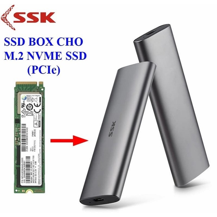 Box di động SSD M.2 PCIe NVMe to USB 3.1 Gen2 SSK HE-C327 Aluminum | Shopee Việt Nam