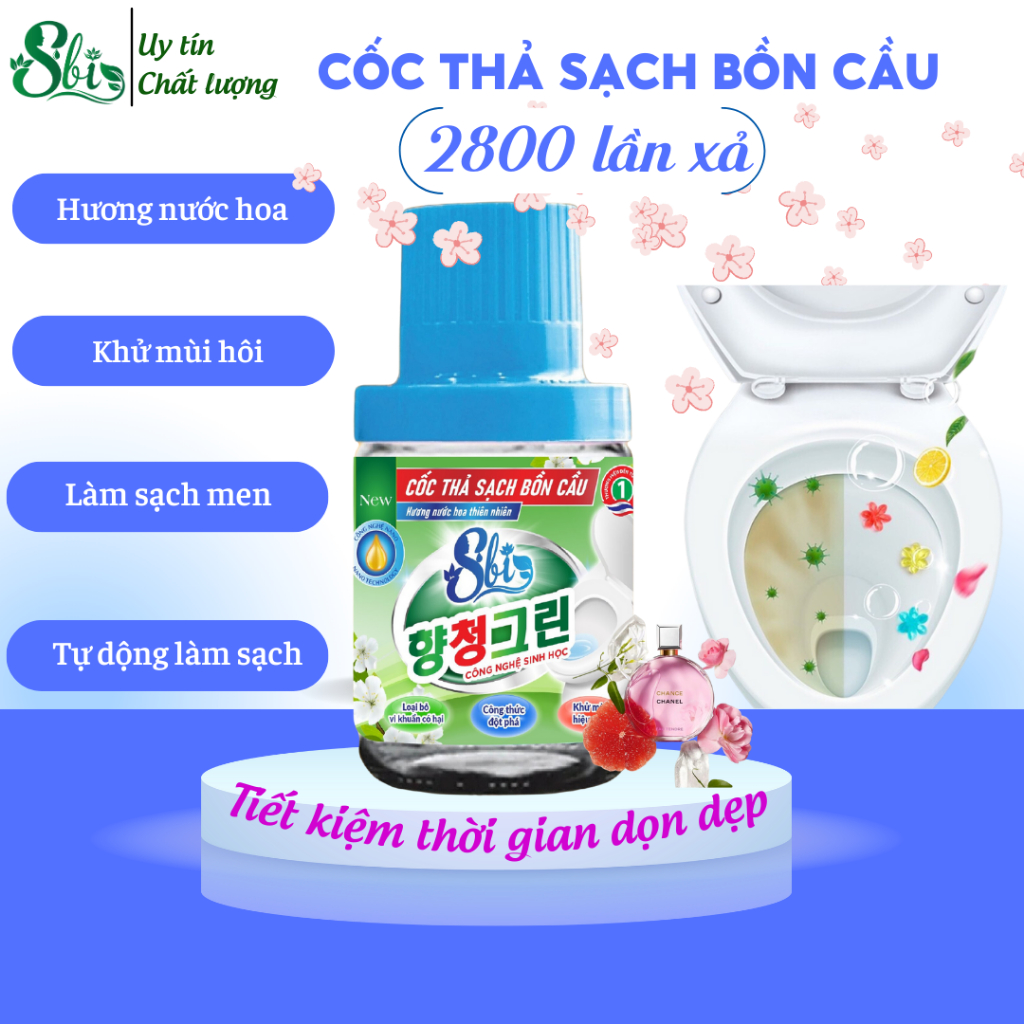 Cốc Thả Bồn Cầu Sbi 400G, giúp khử mùi hôi trong toilet, ố vàng toilet ...