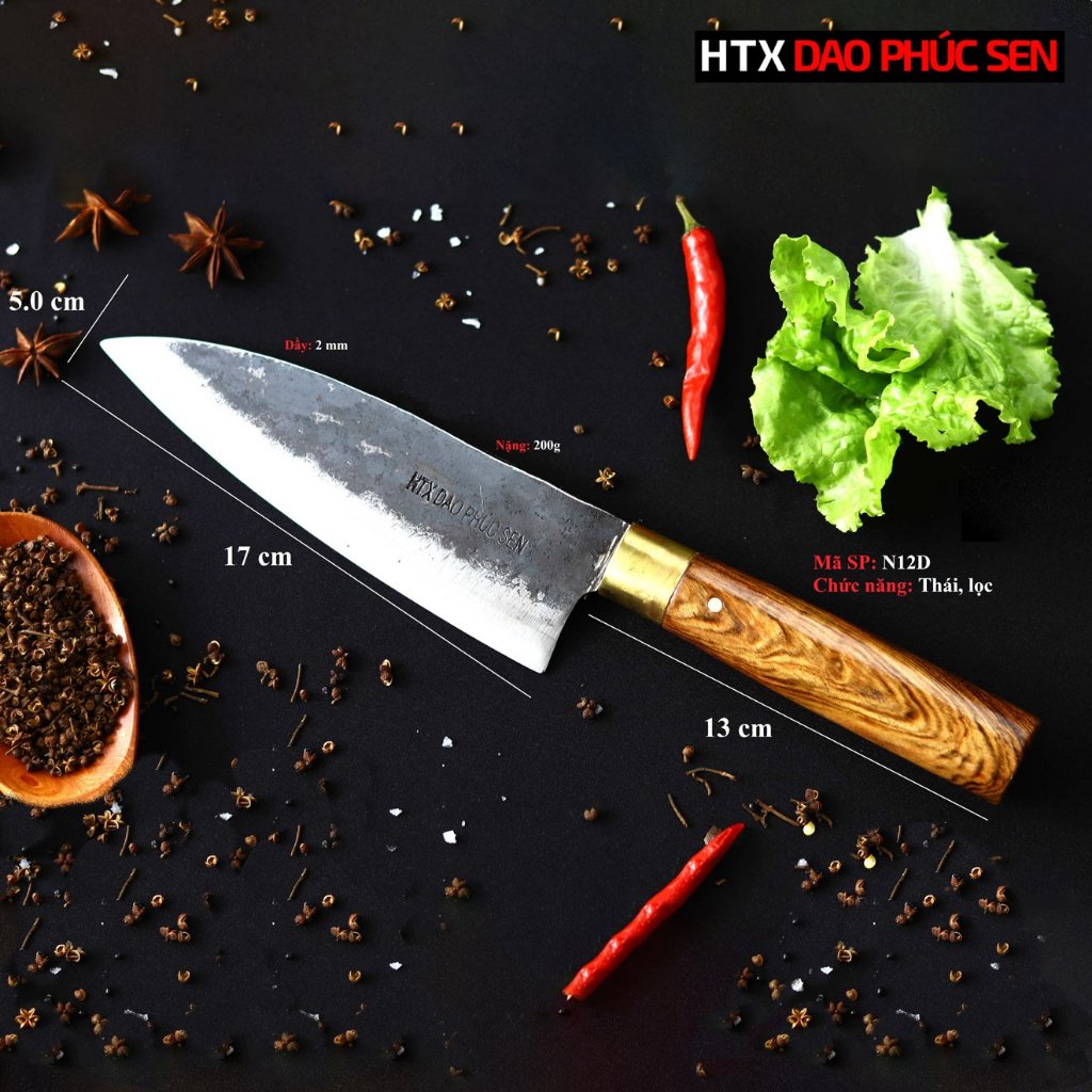 Dao Lọc Thịt Cá Bản Deba 18cm Siêu Sắc Rèn Thủ Công N12D - HTX Dao Phúc ...