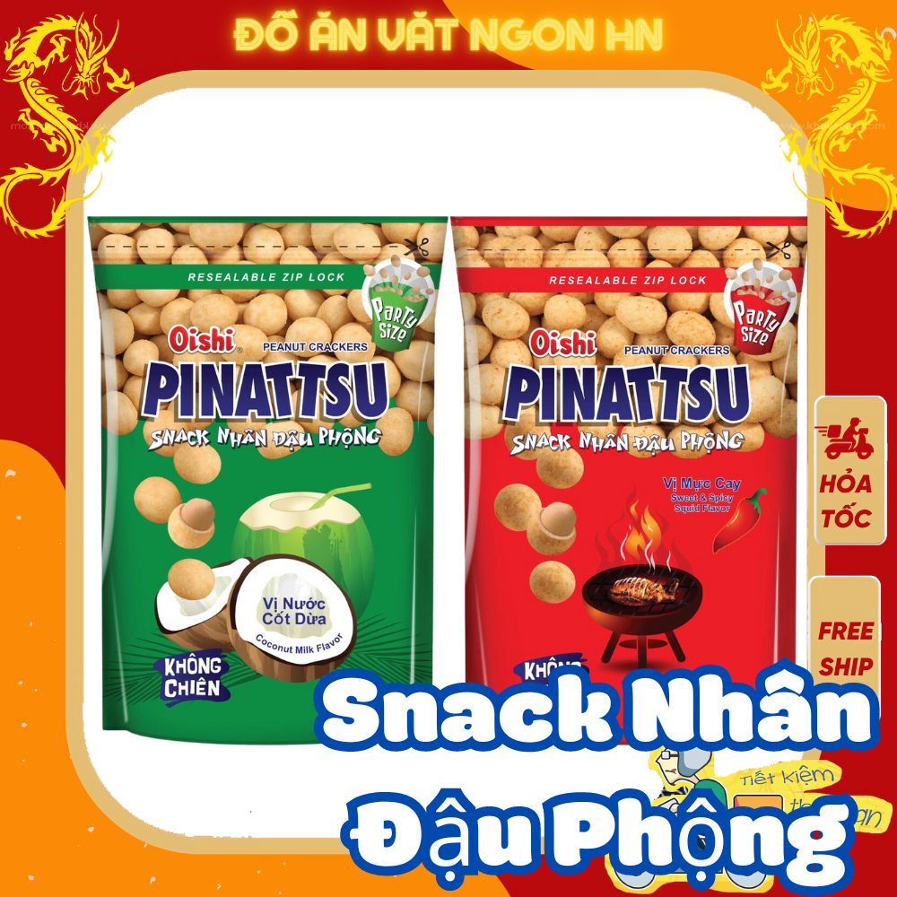 Snack nhân đậu phộng Pinattsu Oishi các vị đồ ăn vặt ngon hà nội ...