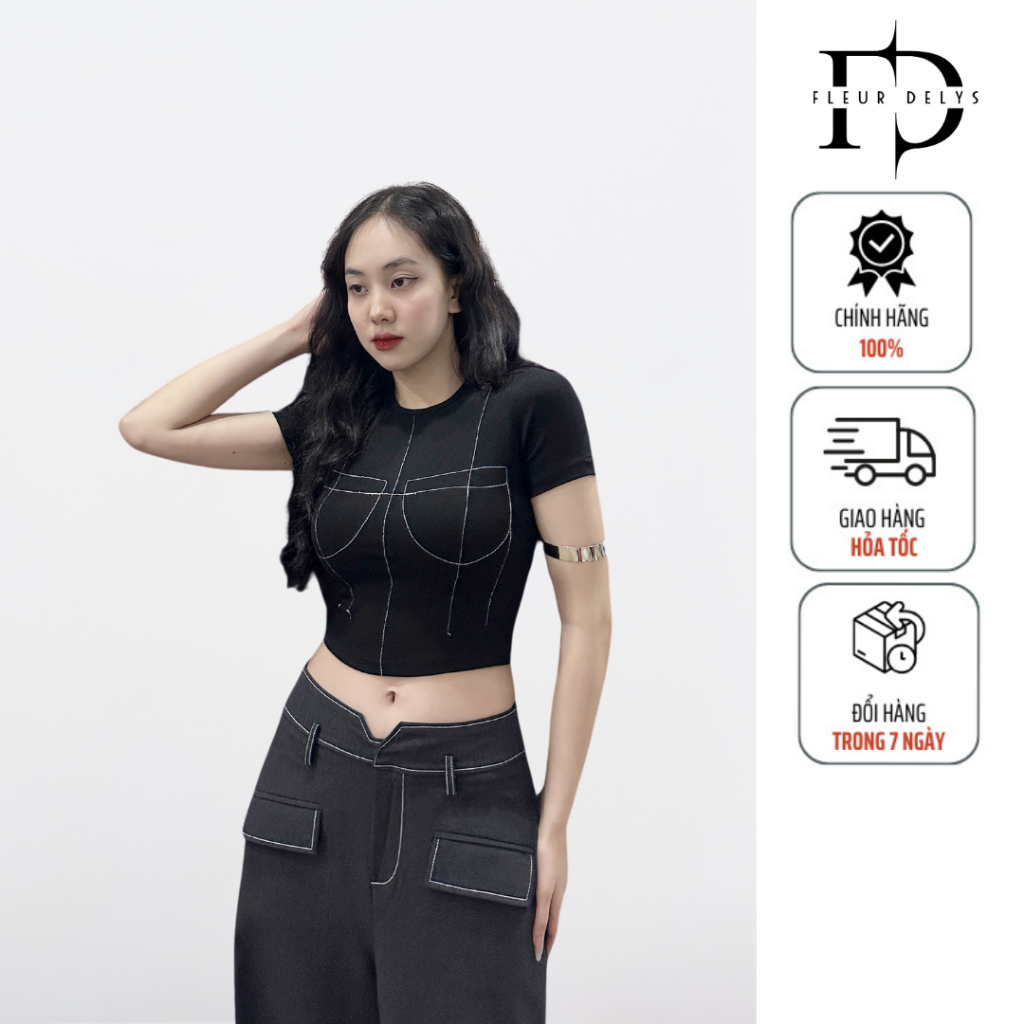 Áo Croptop Nữ Chỉ Khâu Hình Túi Delys DLAC59 | Shopee Việt Nam